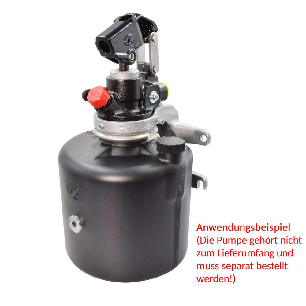 Öltank 4 Liter aus Kunststoff mit Adapter und Halter