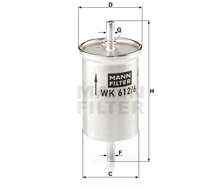 WK 612/6 Kraftstoff-Leitungsfilter (Inline) - original MANN